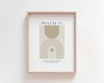 Psalm 9:1, I Will Give Thanks to You Lord, Printable Bible Verse ...