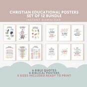 Church Nursery Art, Christian Kids Scripture Art Prints, Abc's of God ...