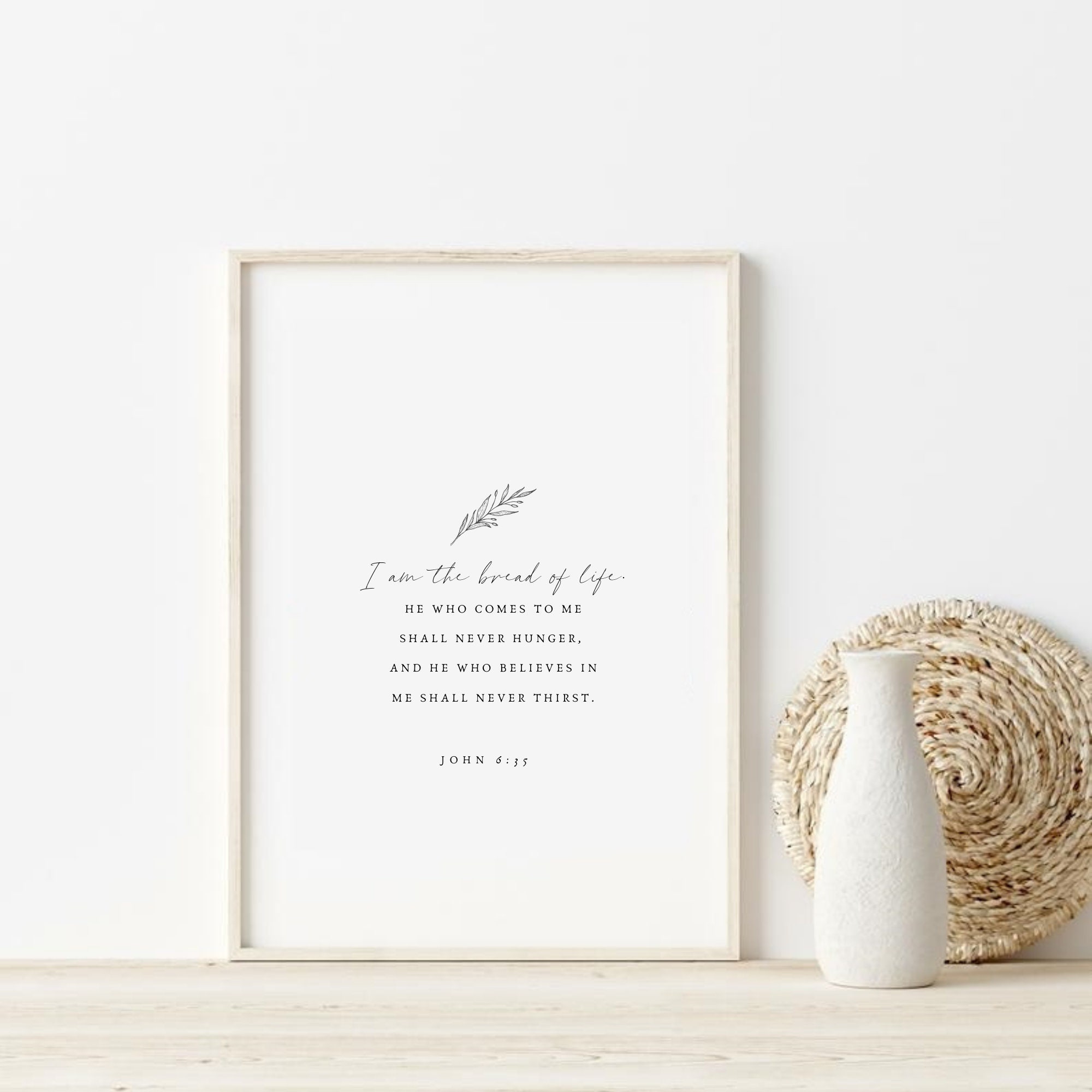 John 6:35 I am the bread of life modern minimalist scripture | Etsy