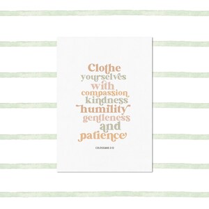 Colossians 3:12 Clothe Yourselves With Compassion Kindness - Etsy