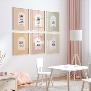 Kids Bible Verse, Scripture Poster Boho Wall Art, Church Sunday School ...