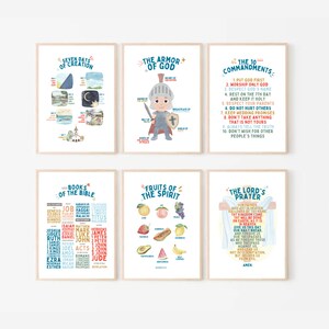 Kids Bible Verse Wall Art, Sunday School Decor, Christian Education ...