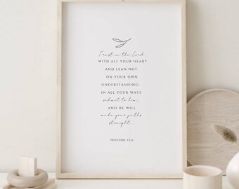 Proverbs 3:5-6 Printable Wall Art Trust in the Lord Bible - Etsy