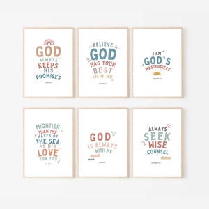Kids Bible Verse Wall Art, Sunday School Decor, Christian Education ...