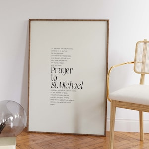 Prayer to St Michael the Archangel, Catholic Prayer Wall Art Print - Etsy