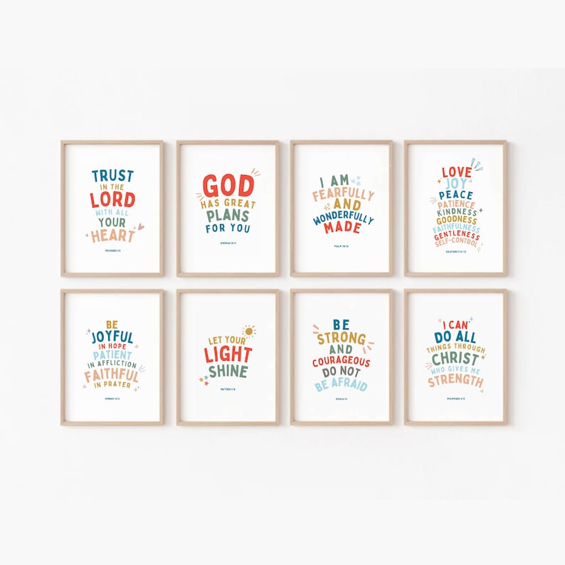 Kids Bible Verse Scripture Poster Wall Art Church Sunday - Etsy