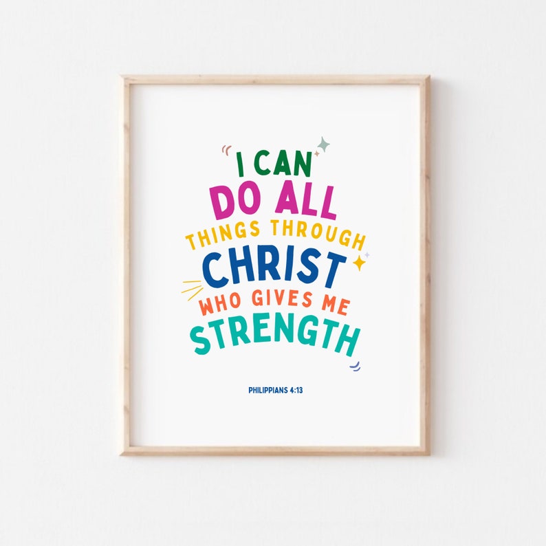 Kids Bible Verse Wall Art Sunday School Decor Christian - Etsy