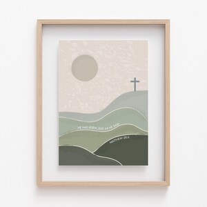 Matthew 28:6 He is Risen Modern Minimalist Scripture Easter Bible Verse ...