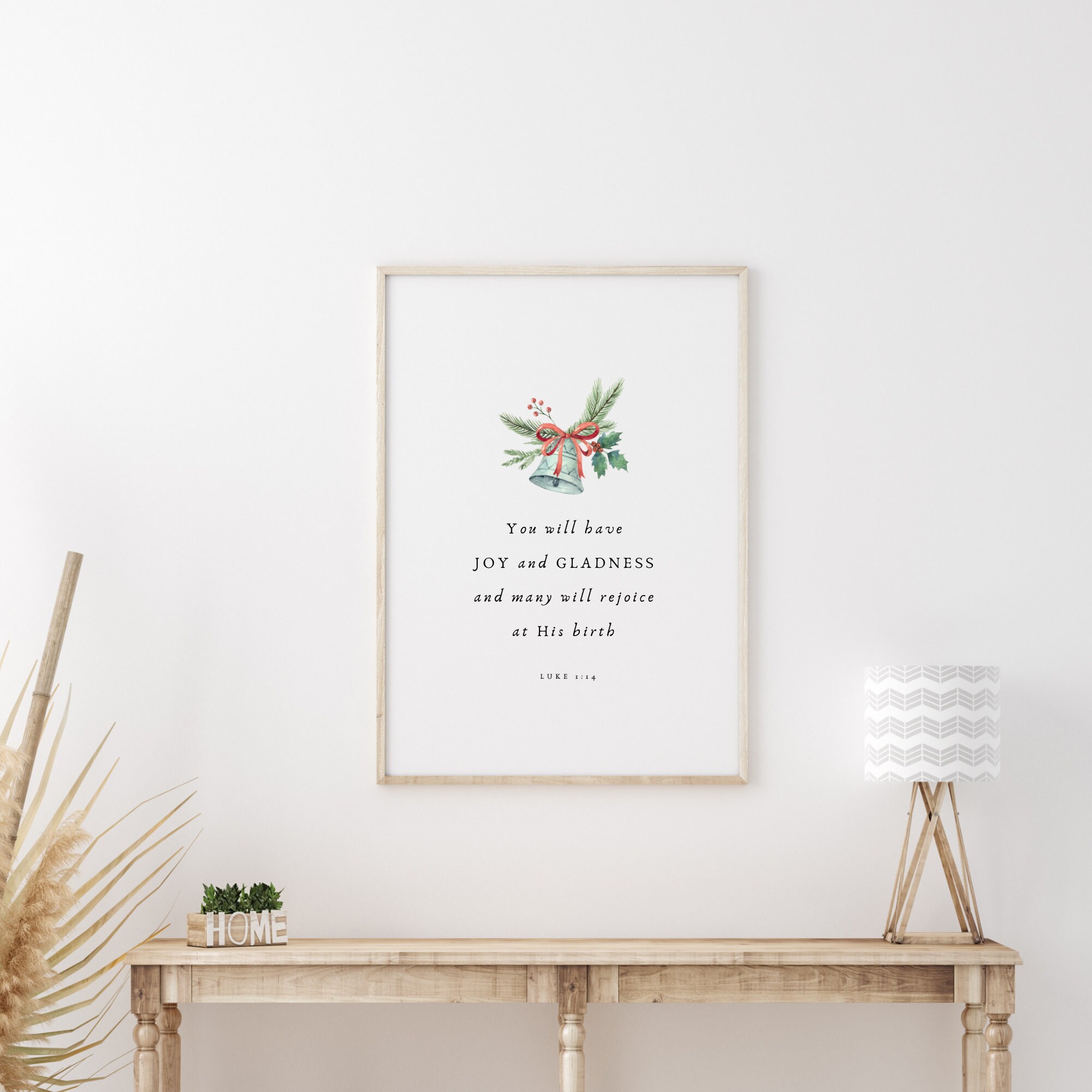 Luke 1:14 Joy and gladness rejoice at His birth modern | Etsy