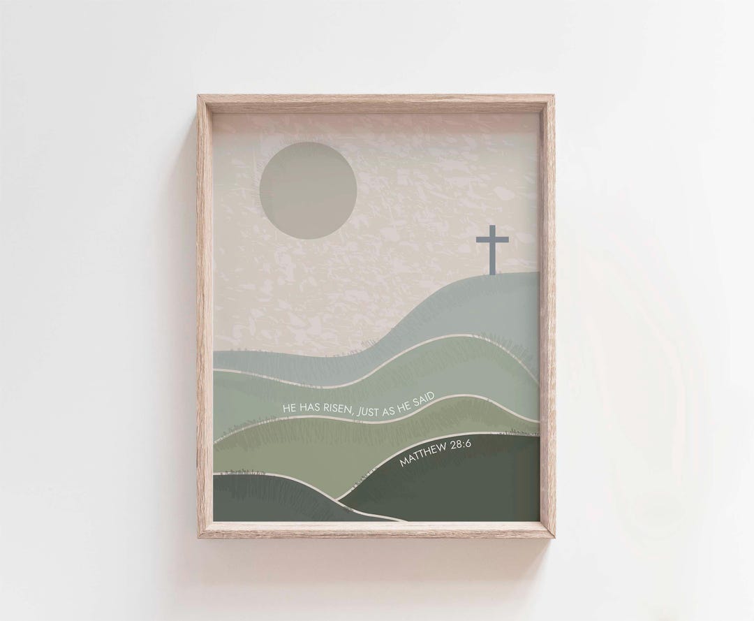 Matthew 28:6 He is Risen Modern Minimalist Scripture Easter Bible Verse ...