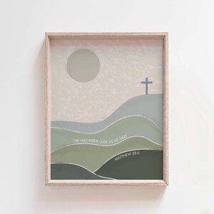 Matthew 28:6 He is Risen Modern Minimalist Scripture Easter Bible Verse ...