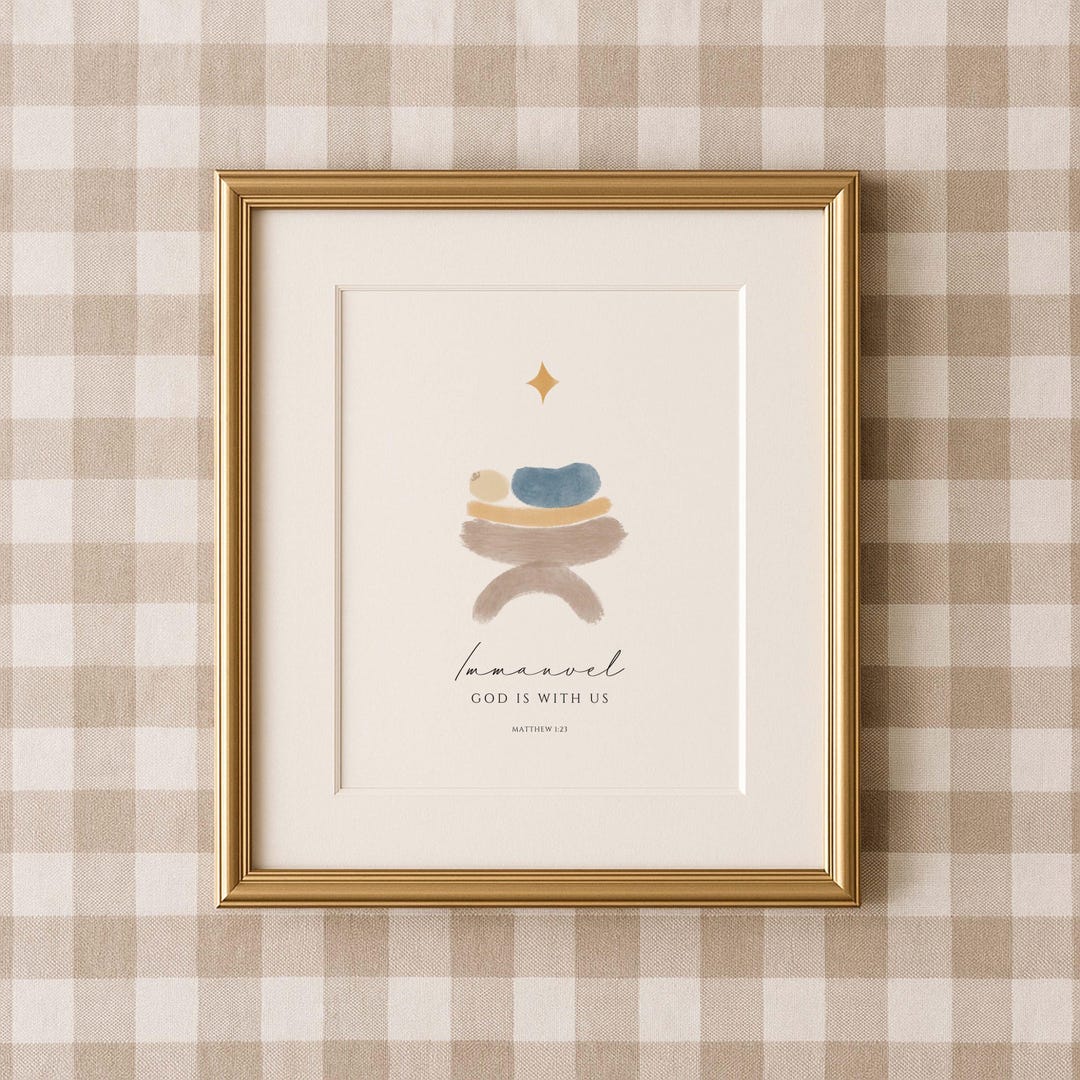 Immanuel God is With Us Print, Matthew 1:23 Bible Verse Wall Art ...