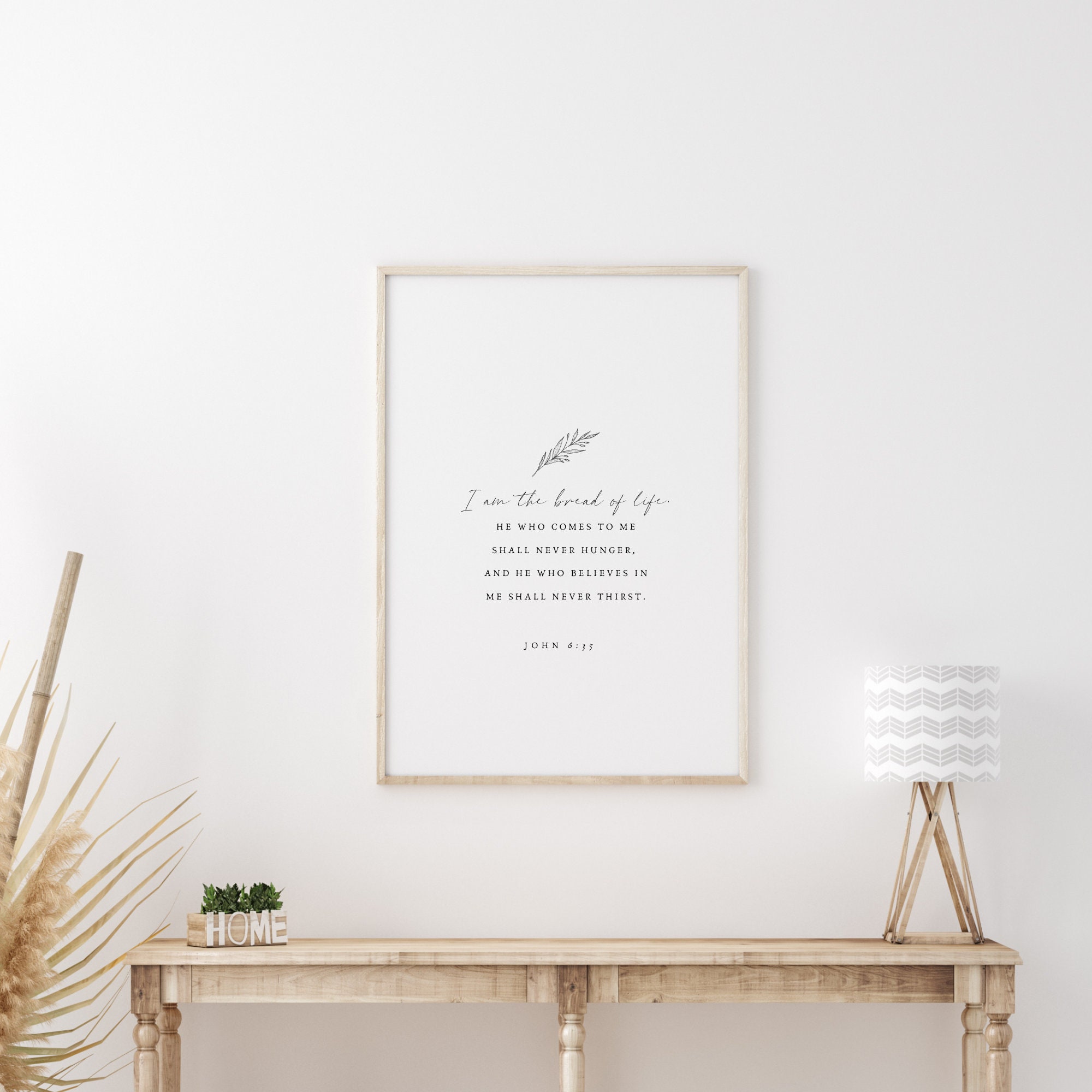 John 6:35 I am the bread of life modern minimalist scripture | Etsy
