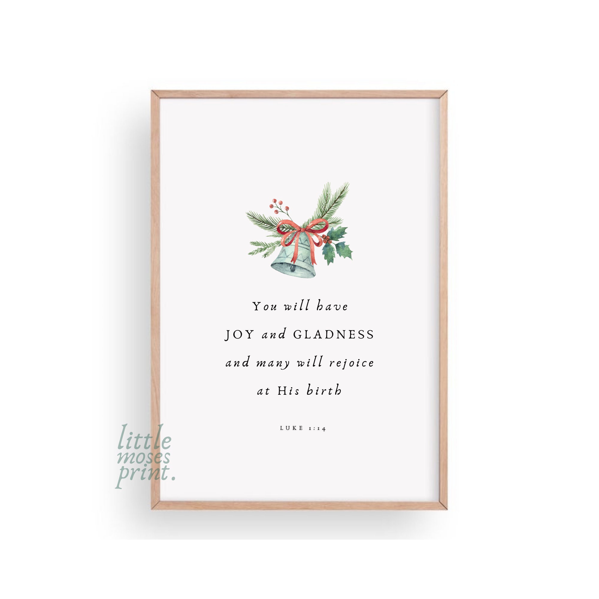 Luke 1:14 Joy and gladness rejoice at His birth modern | Etsy