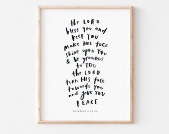 The Lord Bless You and Keep You Scripture Wall Art Christian - Etsy
