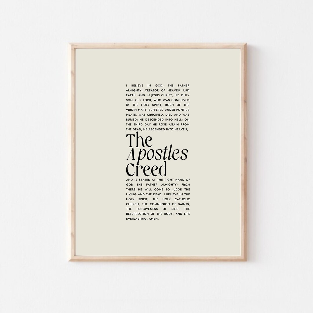 The Apostles Creed Prayer Wall Art, Apostles Creed Print, Nicene Creed ...
