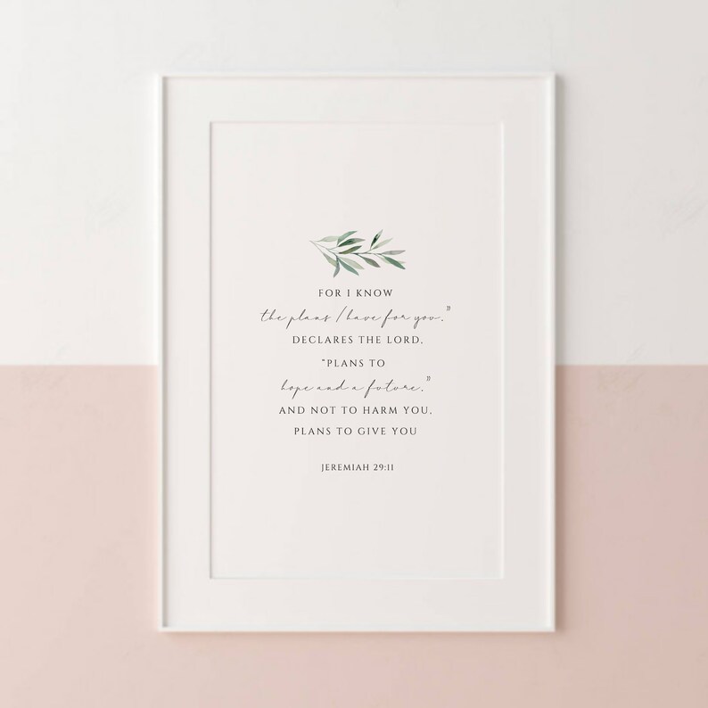 Jeremiah 29:11 for I Know the Plans I Have for You Bible Verse - Etsy