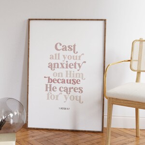 1 Peter 5:7 Cast All Your Anxiety on Him, He Cares for You Modern ...