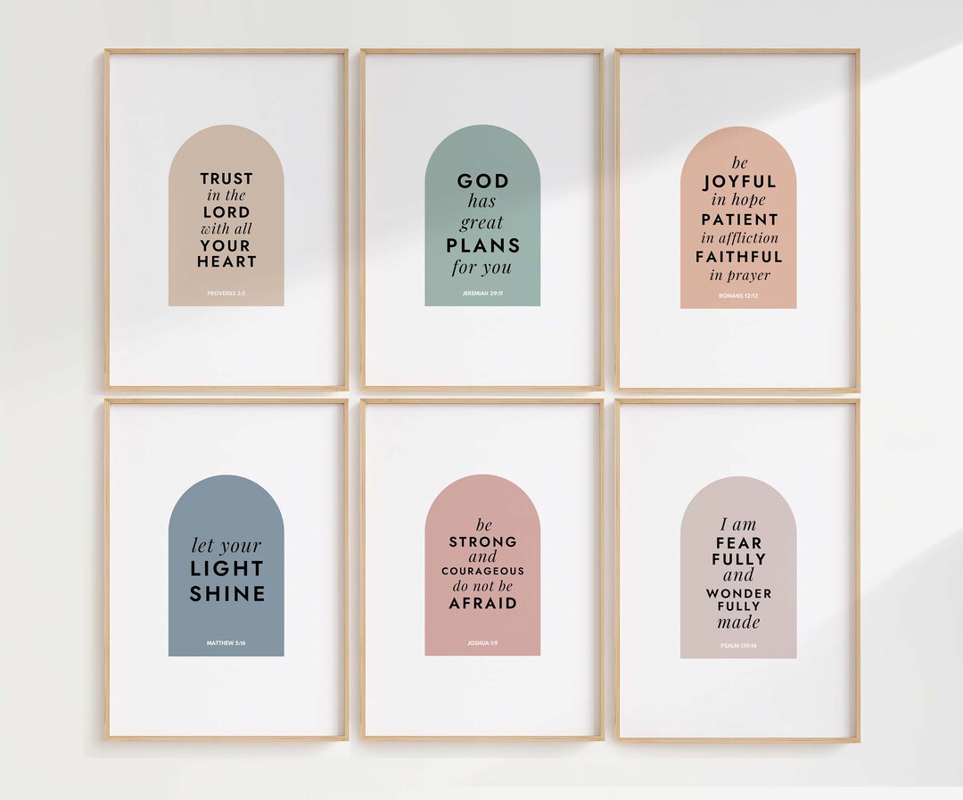 Kids Bible Verse, Scripture Poster Minimalist Wall Art, Church Sunday ...
