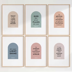 Kids Bible Verse, Scripture Poster Minimalist Wall Art, Church Sunday ...
