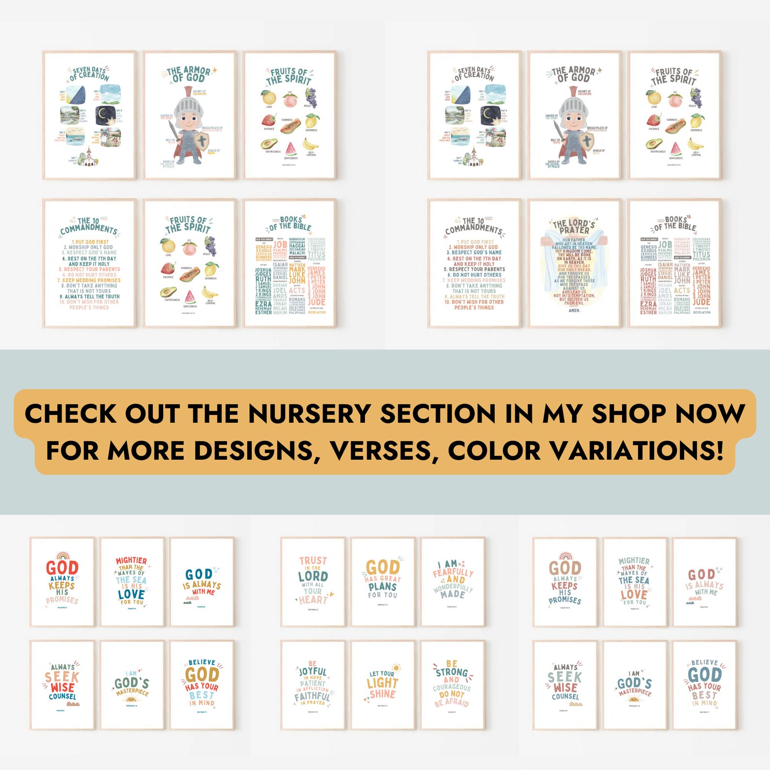 Kids Bible Verse Wall Art, Sunday School Decor, Christian Education ...