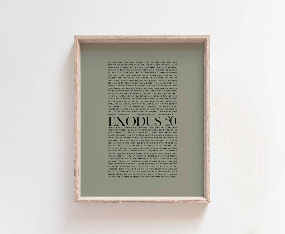 Exodus 20 the Ten Commandments, the 10 Commandments, Modern Minimalist ...
