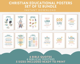 Kids Bible Verse Scripture Poster Wall Art Church Sunday - Etsy