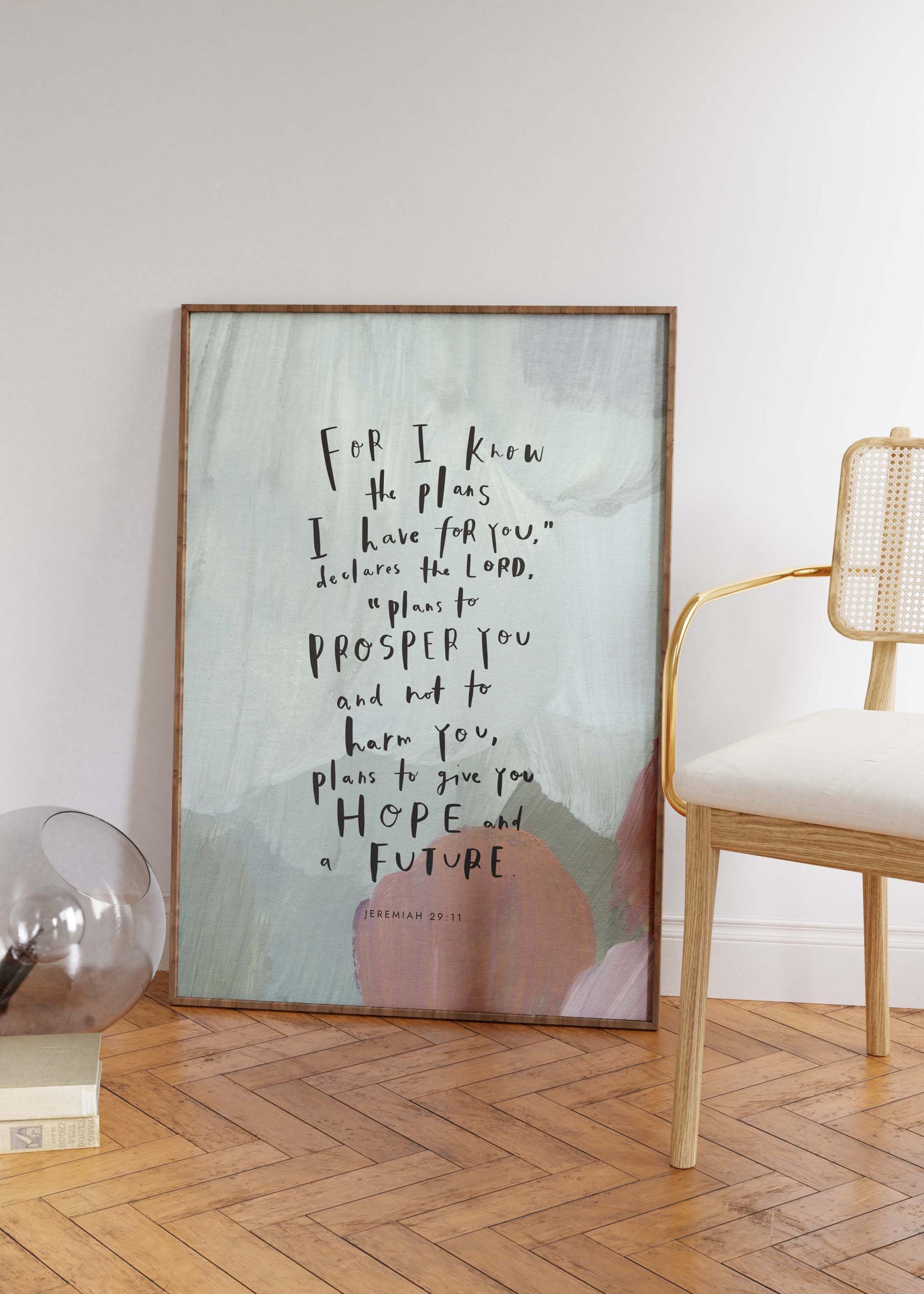 Jeremiah 29:11 Scripture Print, Modern Christian Wall Art (digital ...