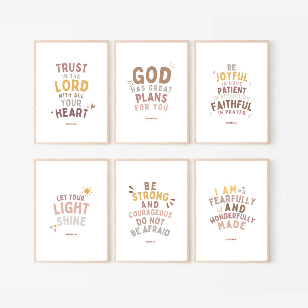 Kids Bible Verse Wall Art, Sunday School Decor, Christian Education ...