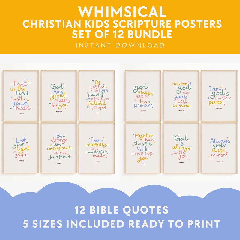 Kids Bible Verse Wall Art - Etsy