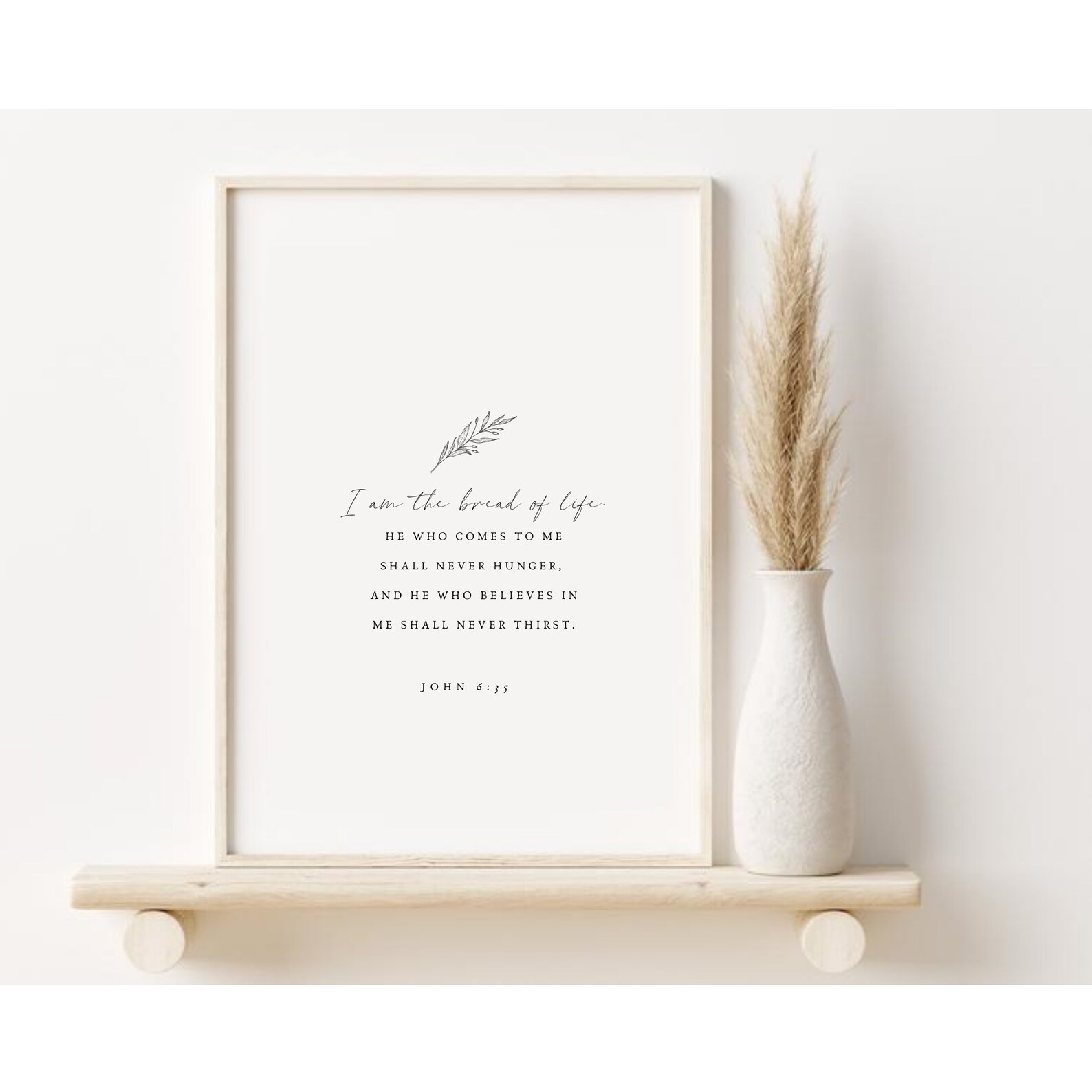 John 6:35 I am the bread of life modern minimalist scripture | Etsy