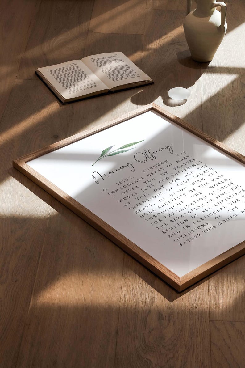 Morning Offering Prayer Printable: Catholic Wall Art (digital Download ...
