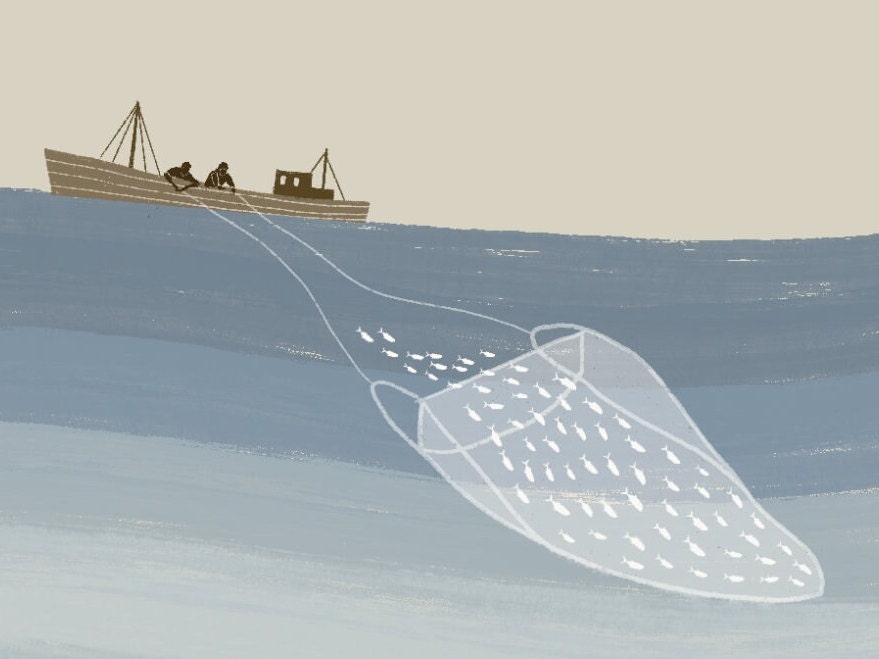 Miraculous Catch of Fish Print: Luke 5, Coastal Christian Art (digital ...