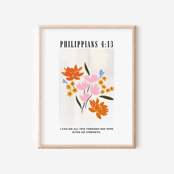 Bible Verse Philippians 4:13 I Can Do All Things Through - Etsy