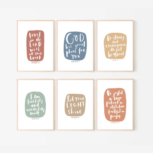 Bundle Kids Bible Verse Wall Art Scripture Learning - Etsy