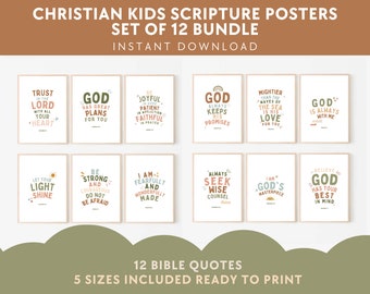 Kids Bible Verse Scripture Poster Wall Art Church Sunday - Etsy