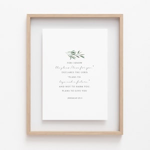 Jeremiah 29:11 for I Know the Plans I Have for You Bible Verse - Etsy