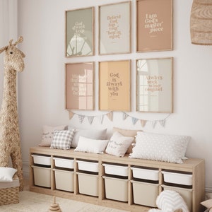 Kids Bible Verse, Scripture Poster Boho Wall Art, Church Sunday School ...