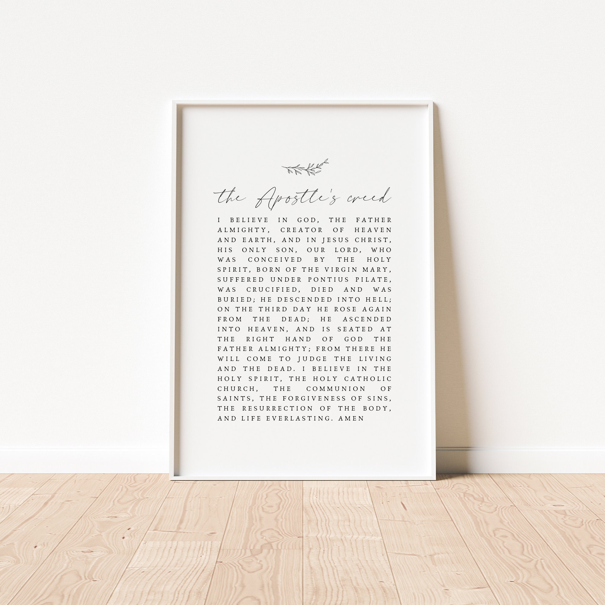 The apostles creed prayer wall art apostles creed print | Etsy