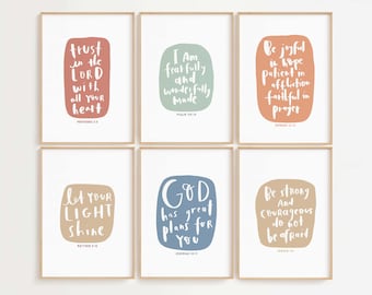 Kids Bible Verse Wall Art Scripture Posters Church Sunday - Etsy Canada