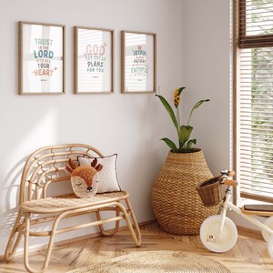 Kids Bible Verse, Scripture Poster Wall Art, Church Sunday School Decor ...