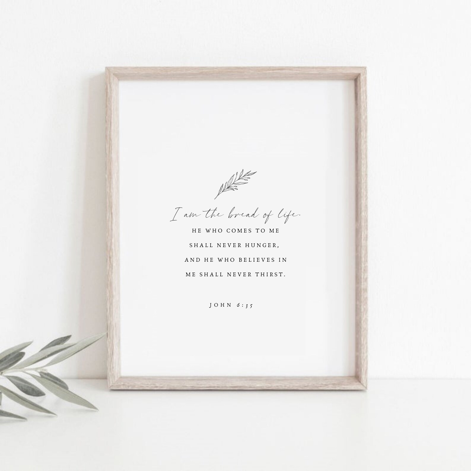 John 6:35 I am the bread of life modern minimalist scripture | Etsy