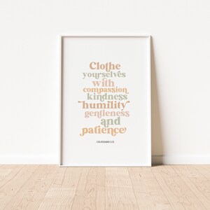 Colossians 3:12 Clothe Yourselves With Compassion Kindness - Etsy