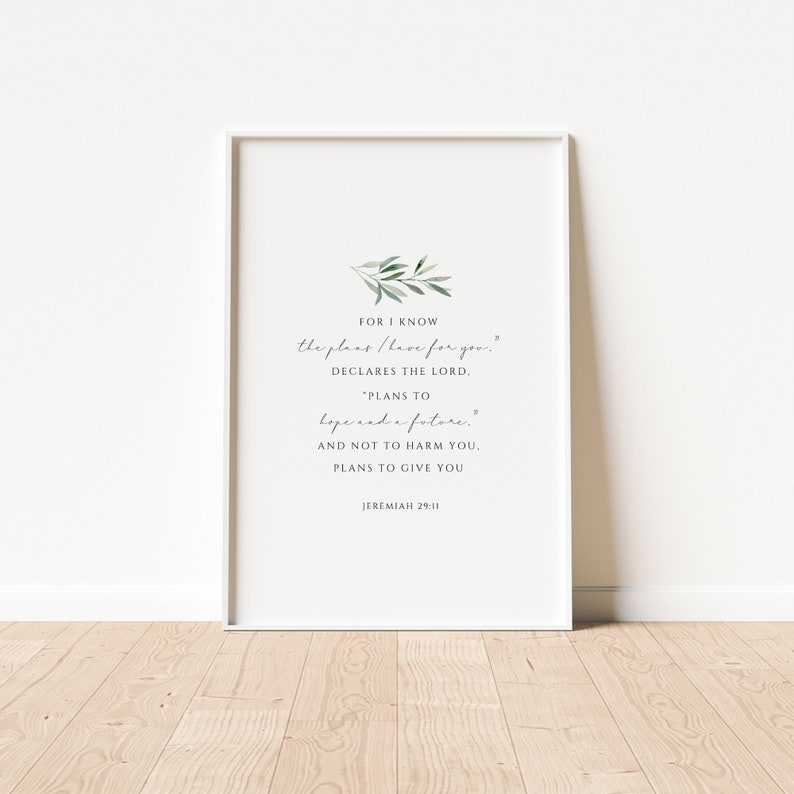 Jeremiah 29:11 for I Know the Plans I Have for You Bible Verse - Etsy