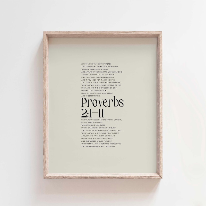 Proverbs 2 1 10 - Etsy