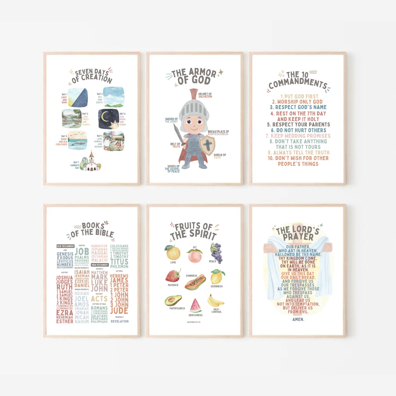 Kids Bible Verse Wall Art, Sunday School Decor, Christian Education ...