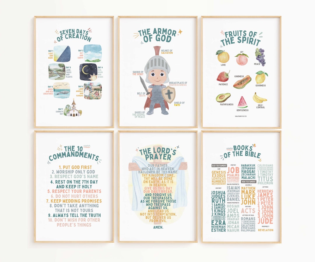 Books of the Bible 10 Ten Commandments Church Sunday School Decor ...