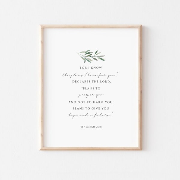 Jeremiah 29 11 Print - Etsy