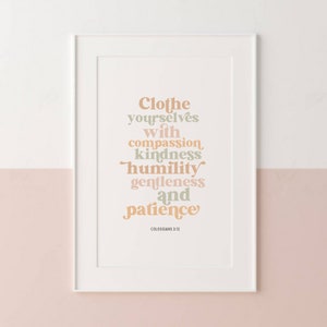 Colossians 3:12 Clothe Yourselves With Compassion Kindness - Etsy