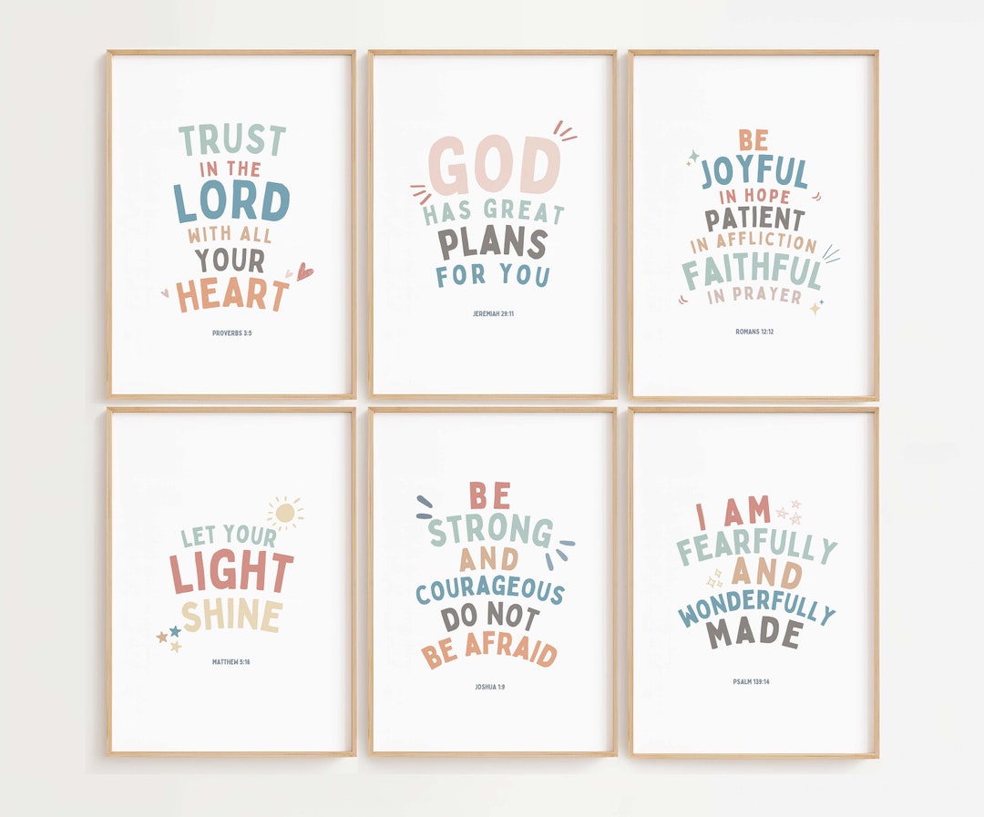 Kids Bible Verse Scripture Poster Wall Art Church Sunday - Etsy